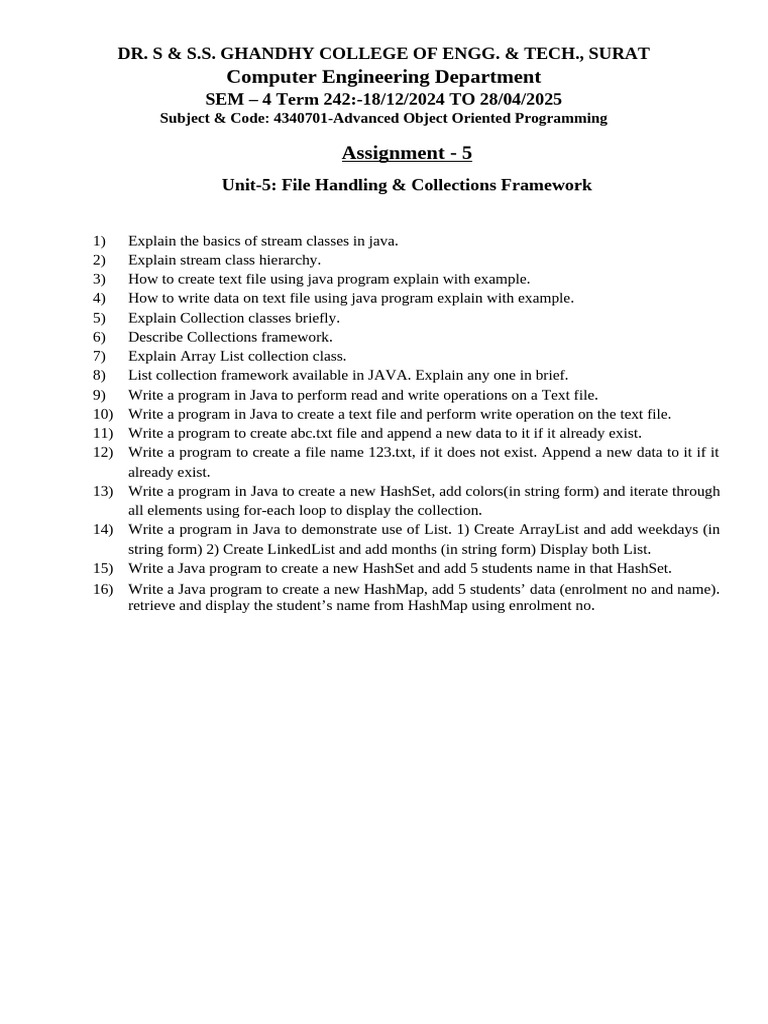 Aoop Assignment-5 | PDF