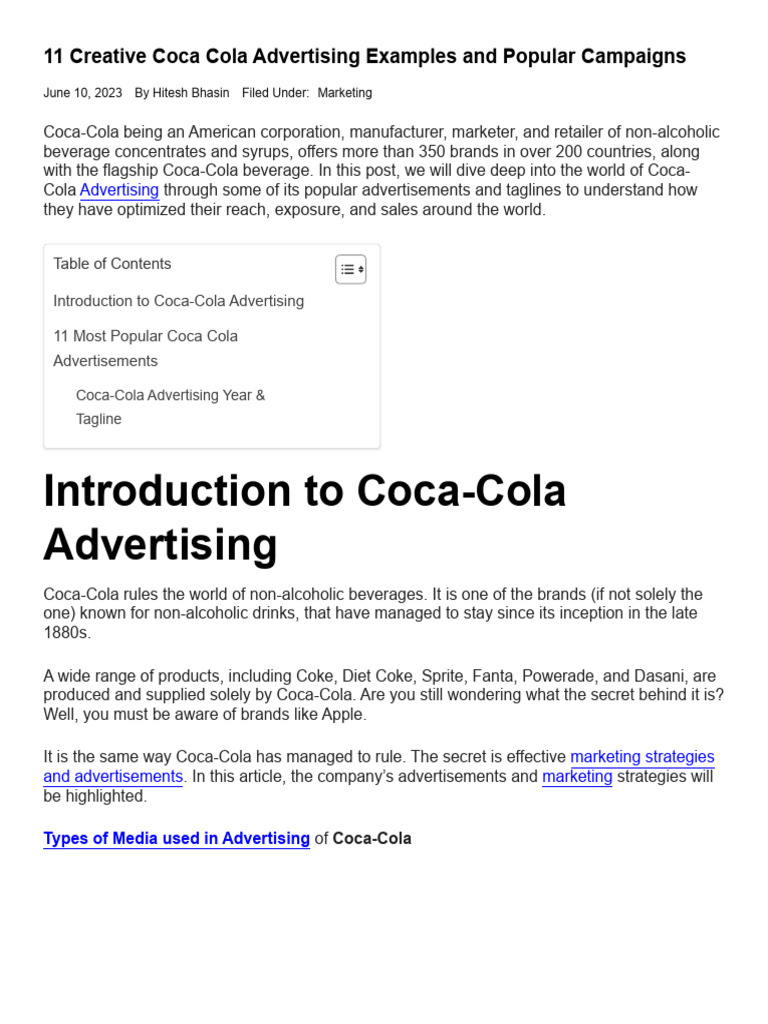 11 Creative Coca Cola Advertising Examples and Popular Campaigns ...