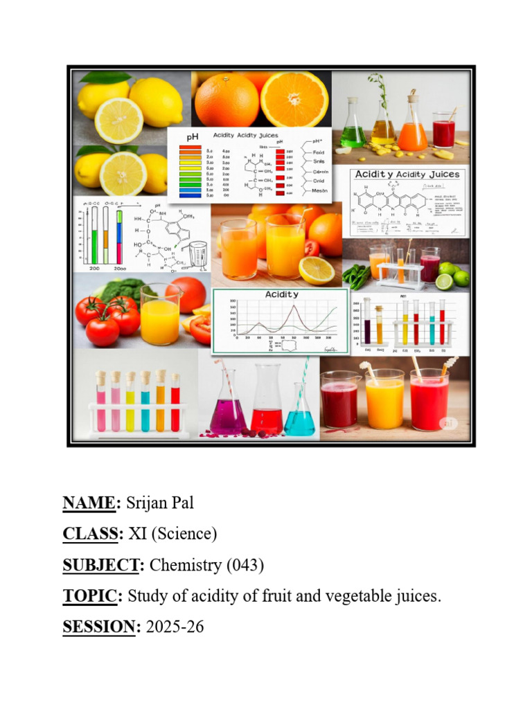 Front Page For Chemistry Project | PDF