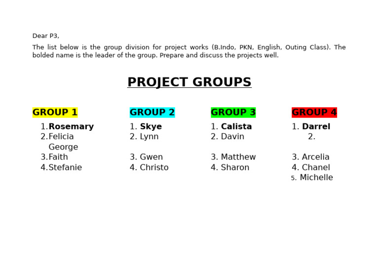 Project Groups | PDF