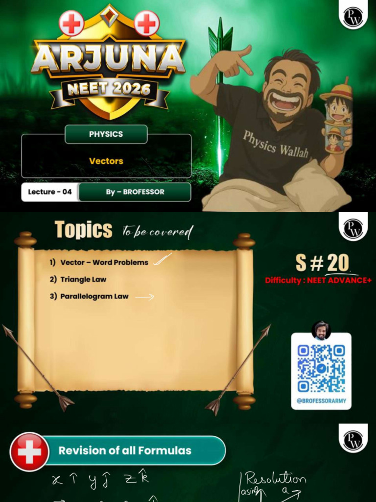 Vectors 04 - Class Notes - Arjuna NEET 2026 | PDF
