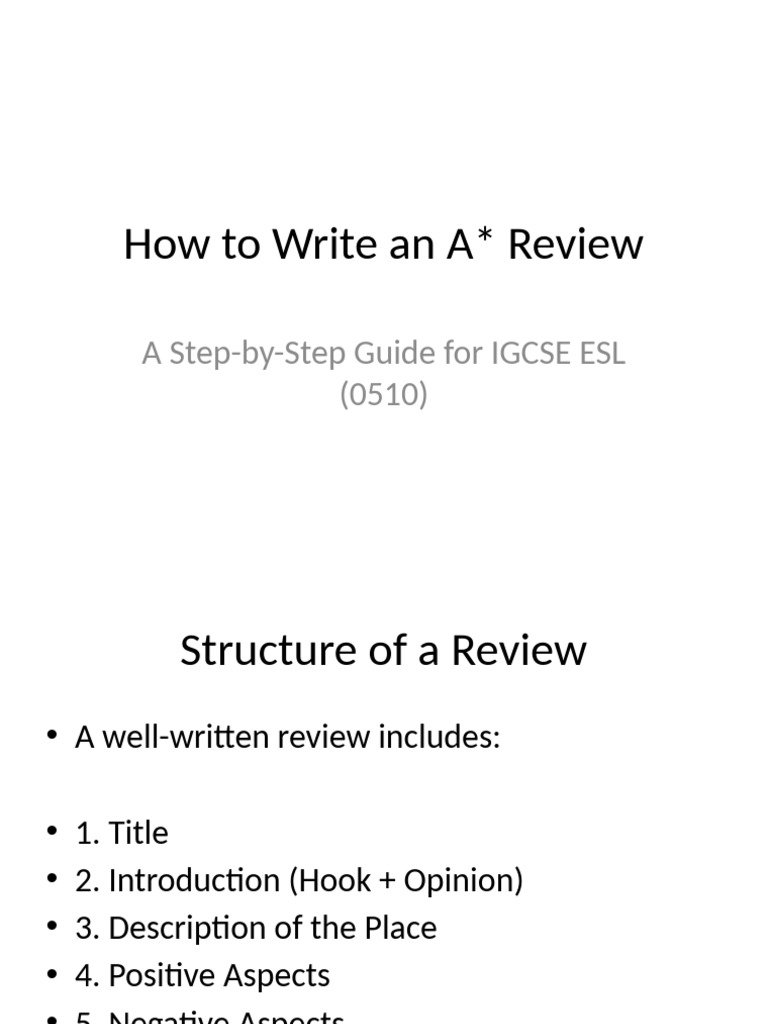 Igcse Review Writing Guide Pdf