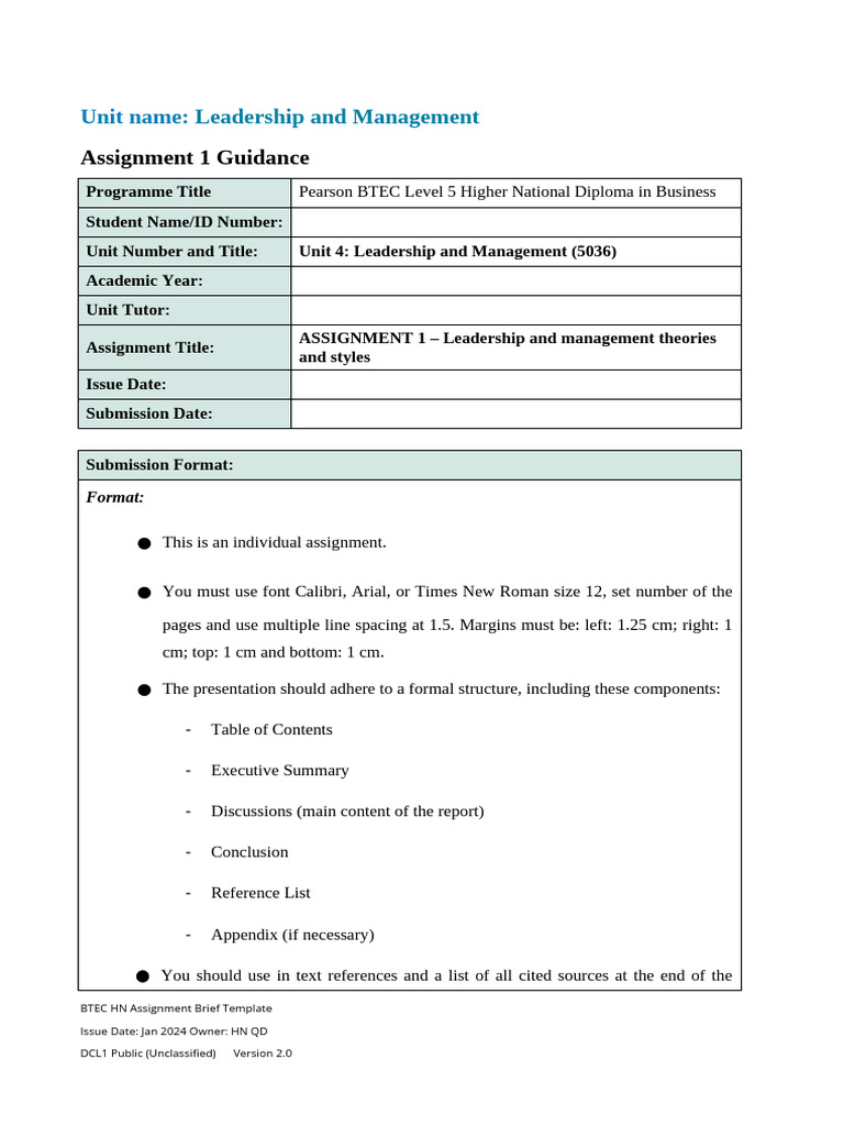 5036 - Assignment Guidance 1-2 | PDF