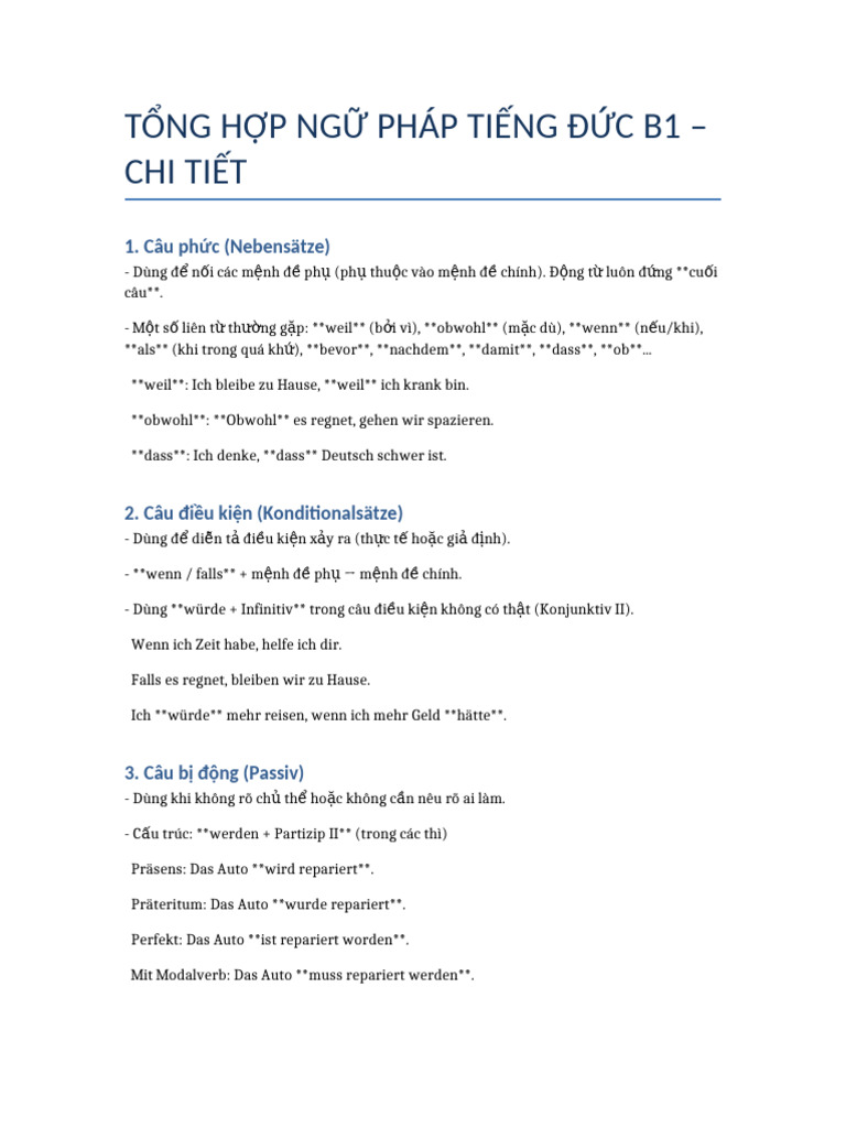 Tong Hop Ngu Phap B1 Chi Tiet | PDF
