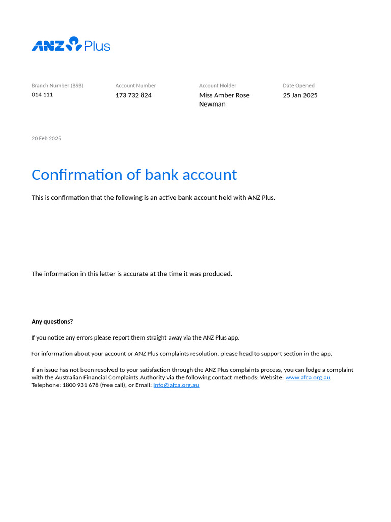 Account Confirmation | PDF