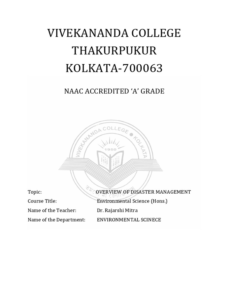 Overview of Disaster Management Notes | PDF