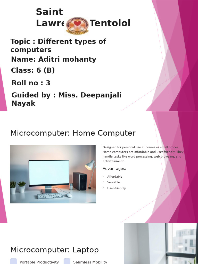 Different Types of Computers | PDF | Microcomputers | Laptop