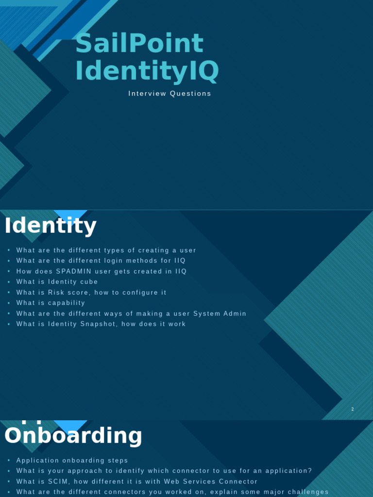 SailPoint IdentityIQ Interview Questions | PDF | Information Technology | System Software