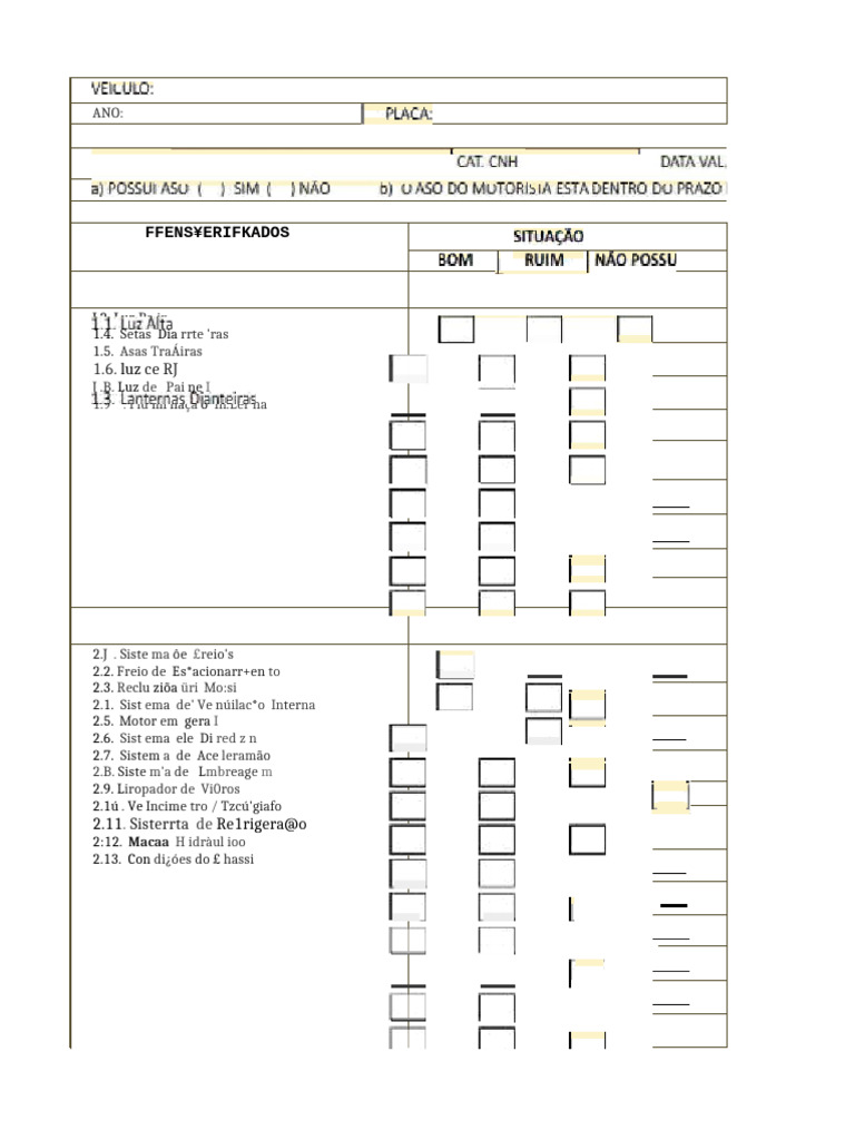 Modelo Checklist | PDF
