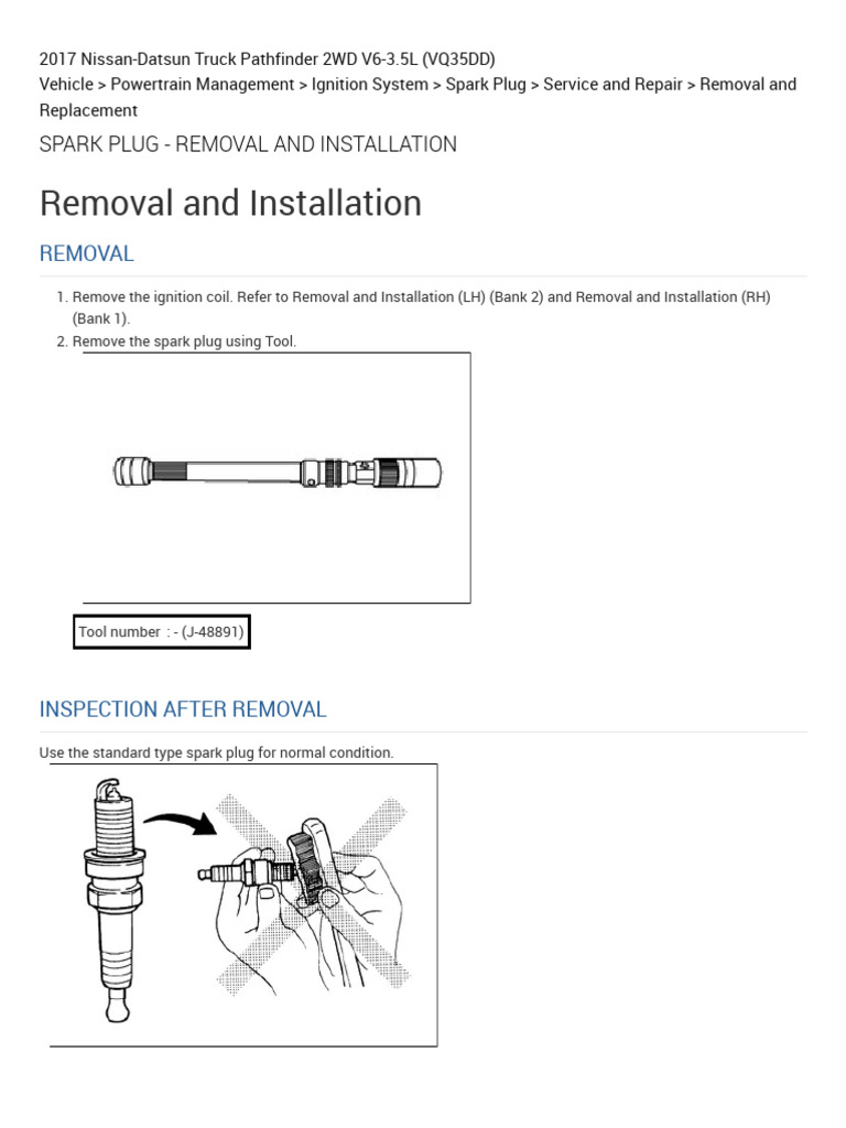 Spark Plug Wire Diagram for 2017 Pathfinder | PDF