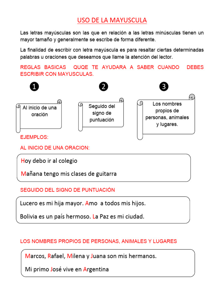 Uso de La Mayuscula | PDF | Caso de carta