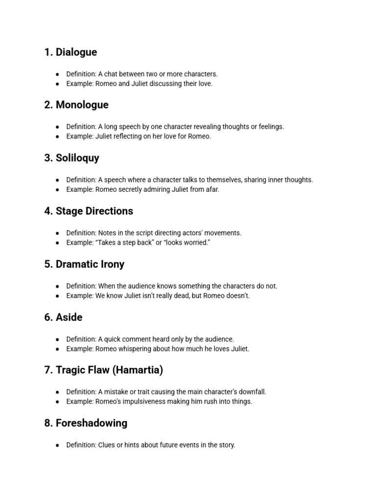 Theater Terminology Notes Part 1 | PDF | Monologue