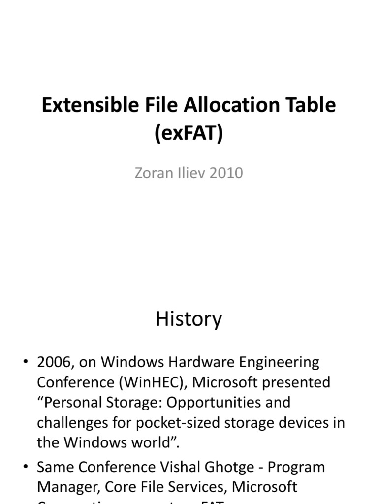 Extensible File Allocation Table (ExFAT) AHTCC V1.1 | PDF | Booting ...