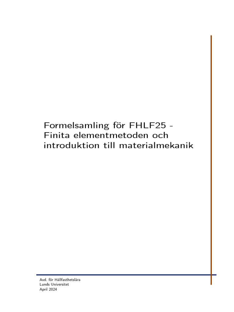 Formelsamling FHLF25 2024 | PDF