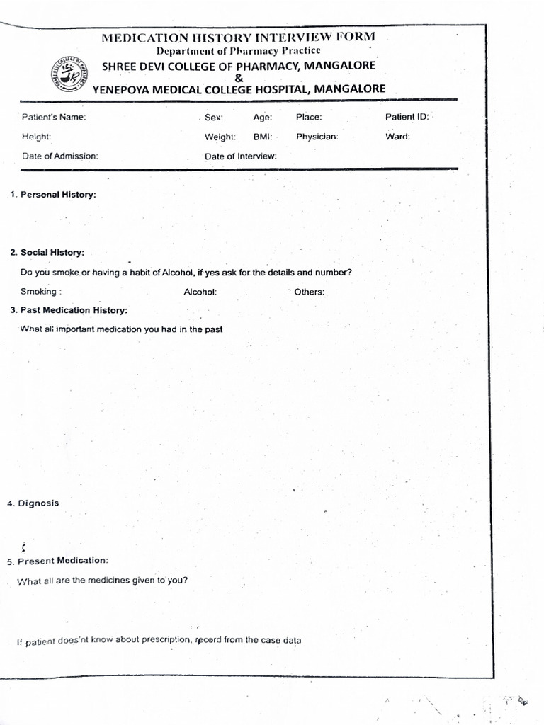 Medication History Review | PDF