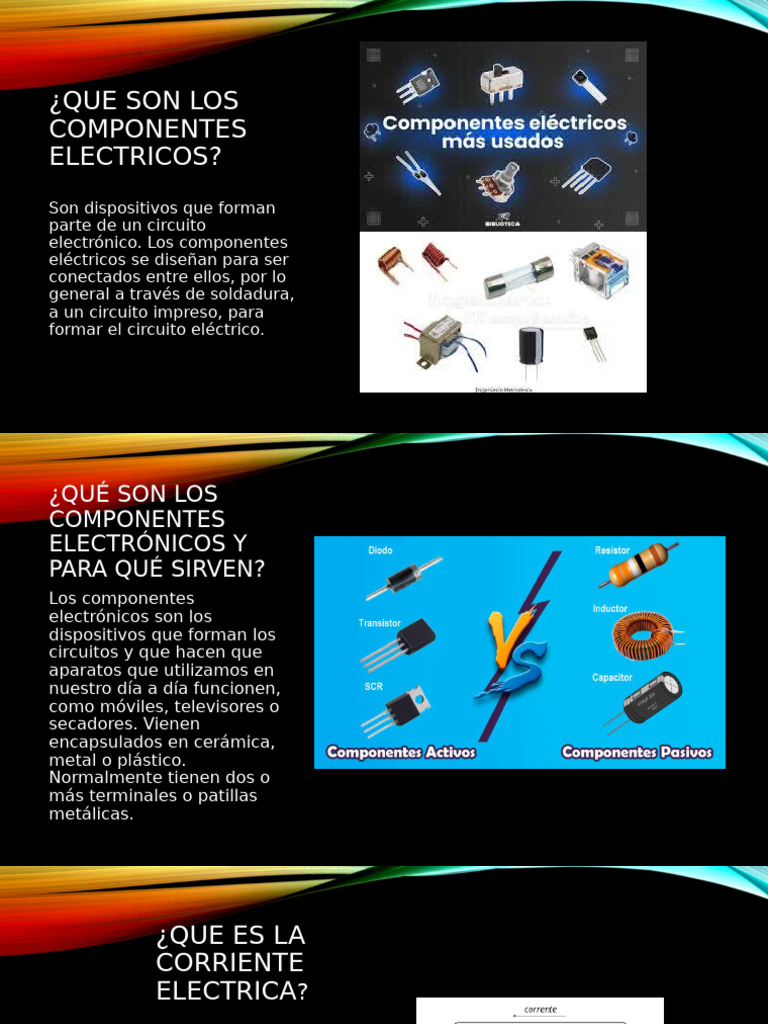 Que Son Los Componentes Electricos | PDF | voltaje | Electricidad