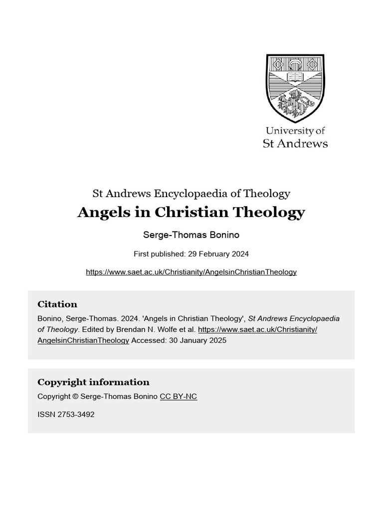 Understanding Angels in Christian Theology | PDF | Angel | Theology