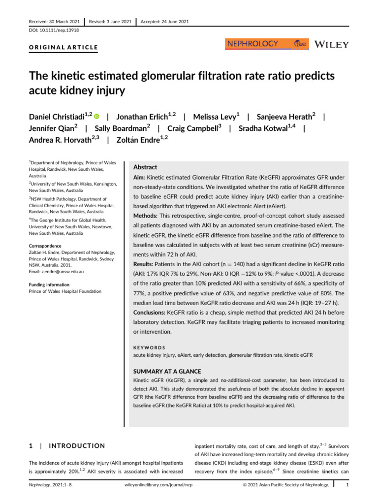 A.1 TFG Cinetica y Lra | PDF | Nephrology | Kidney