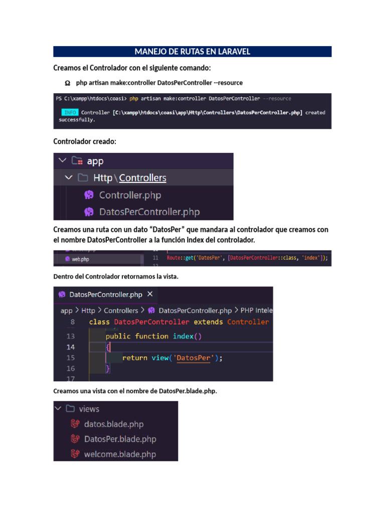 Manejo de Rutas en Laravel | PDF