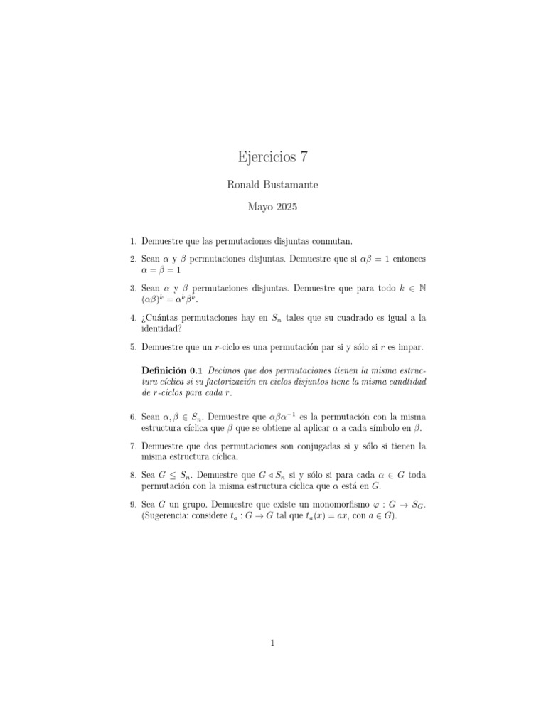 MA0561 Ejercicios 07 | PDF
