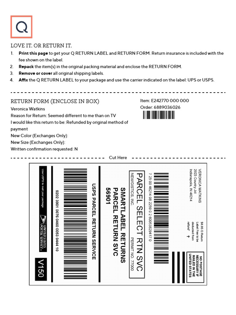 Https /WWW - qvc.Com/myaccount/reg/order/return/return-Label - HTML ...