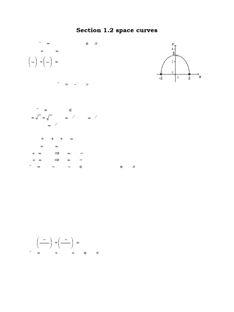 Understanding Space Curves and Their Equations | PDF | Ellipse | Equations