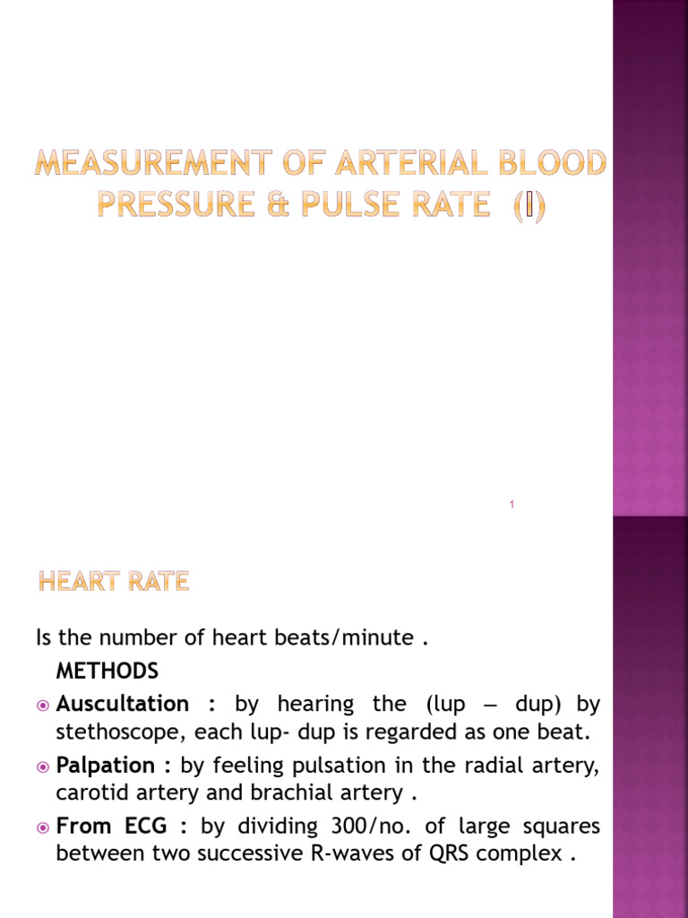 Lec 3 Heart Rate and Blood Pressure | PDF