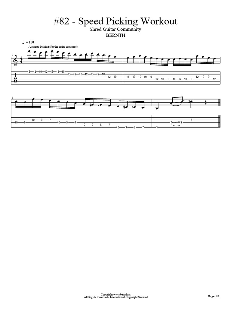 Speed Picking Workout PDF Guide | PDF