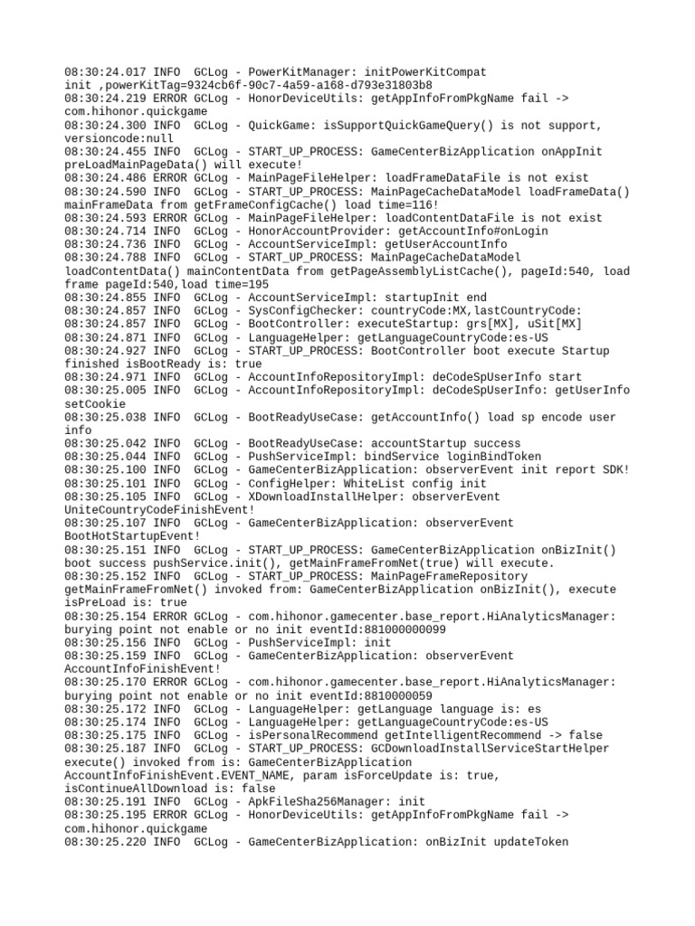 Errores y Logs de Inicialización en GameCenter | PDF | Protocolo de ...