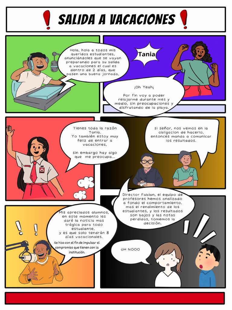 Documento A4 pagina de historieta comic ilustrativo multicolor | PDF