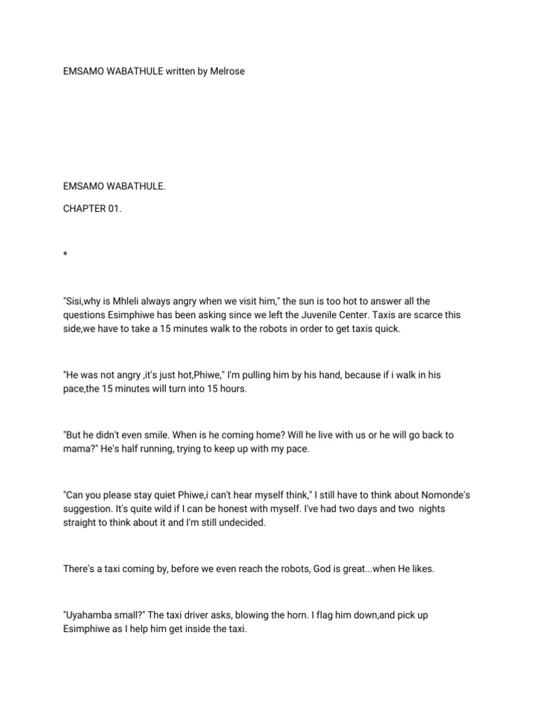 Emsamo Wabathule: A Journey of Survival | PDF