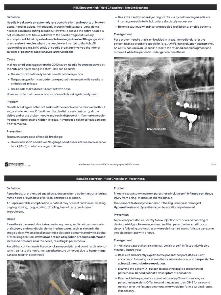 Paresthesia Post-Dental Injection Risks | PDF | Paresthesia | Anesthesia