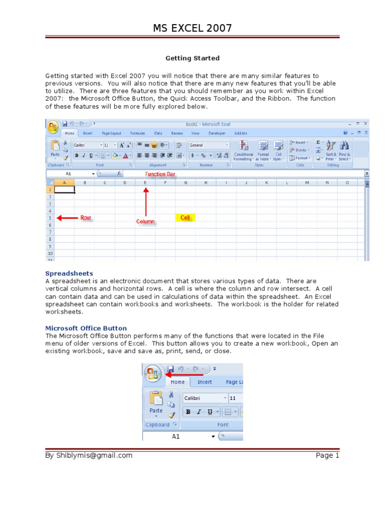 Ms Excel 2007 | PDF | Microsoft Excel | Spreadsheet Ms Excel 2007 | PDF | Microsoft Excel | Spreadsheet