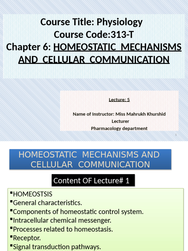 Chap-6 Homeostasis | PDF | Signal Transduction | Cell Signaling