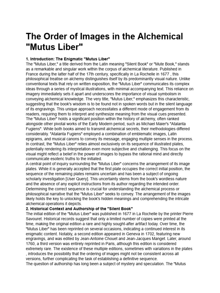 Mutus Liber Image Order | PDF | Alchemy