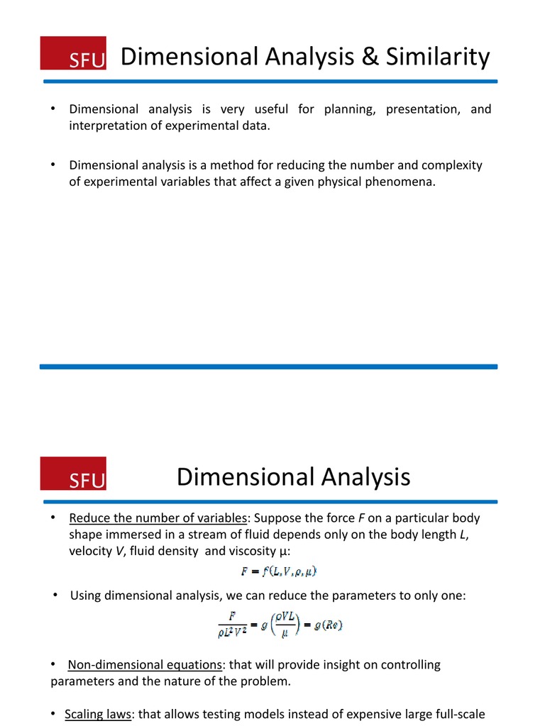 Dimensional Analysis and Similarity | Reynolds Number | Fluid Dynamics