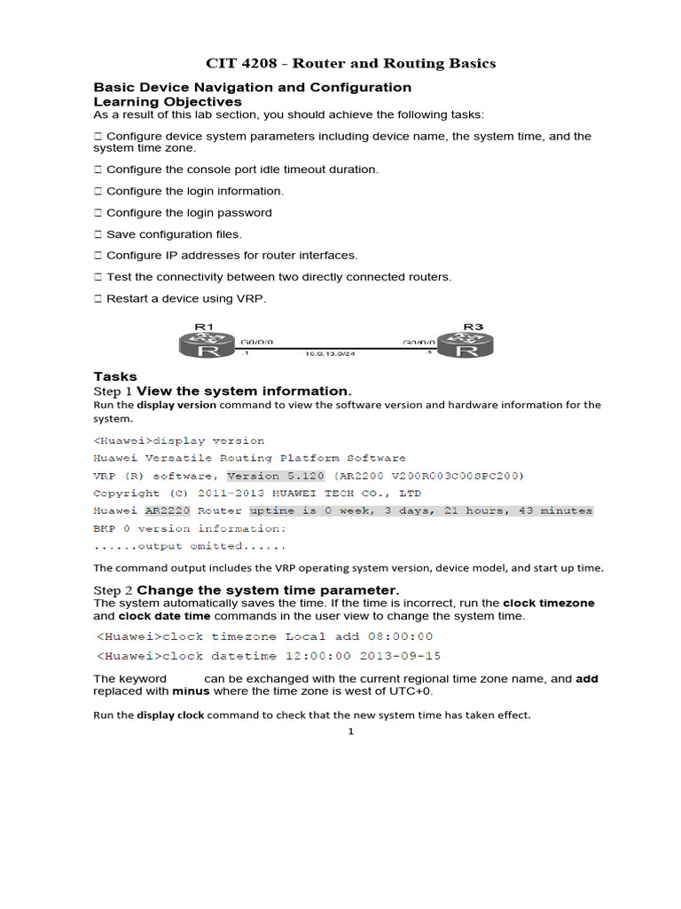 Router Configuration Basics Guide | PDF | Command Line Interface | Login