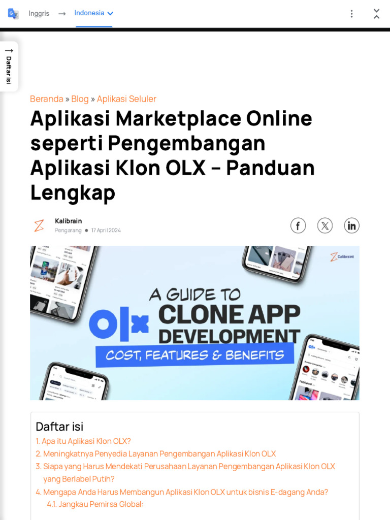 WWW Calibraint Com Translate Goog Blog Guide Olx Clone App Development Cost Benefits | PDF