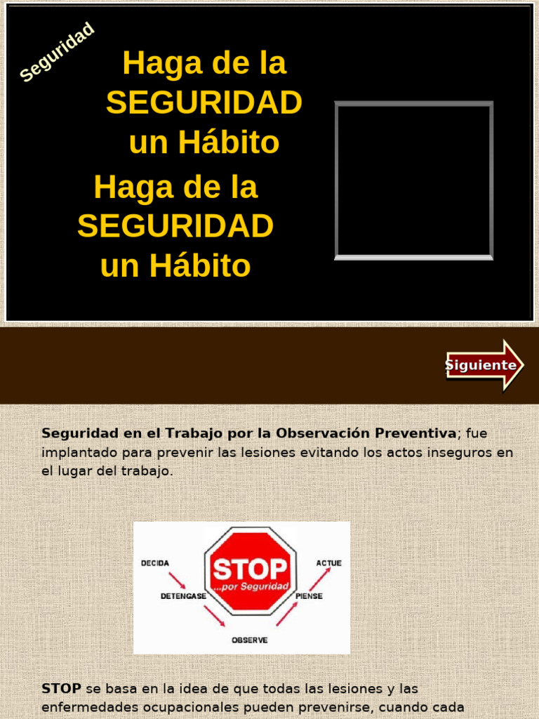 STOP Seguridad en El Trabajo Por La Observación Preventiva | PDF