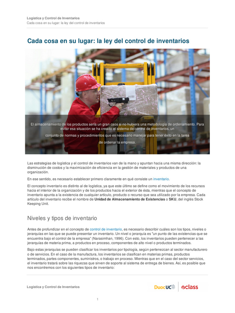 Cada Cosa en Su Lugar La Ley Del Control de Inventarios-5d4f1bd918396 | PDF | Logística | Business