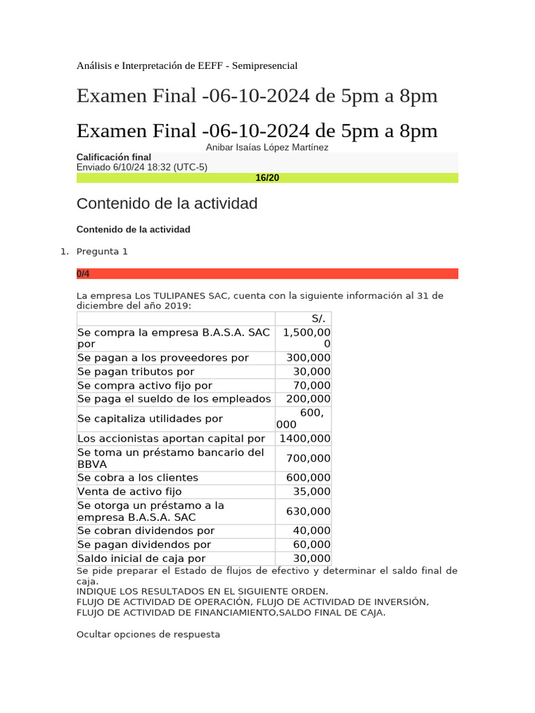 Análisis e Interpretación de EEFF | PDF | Economias | Economía Financiera