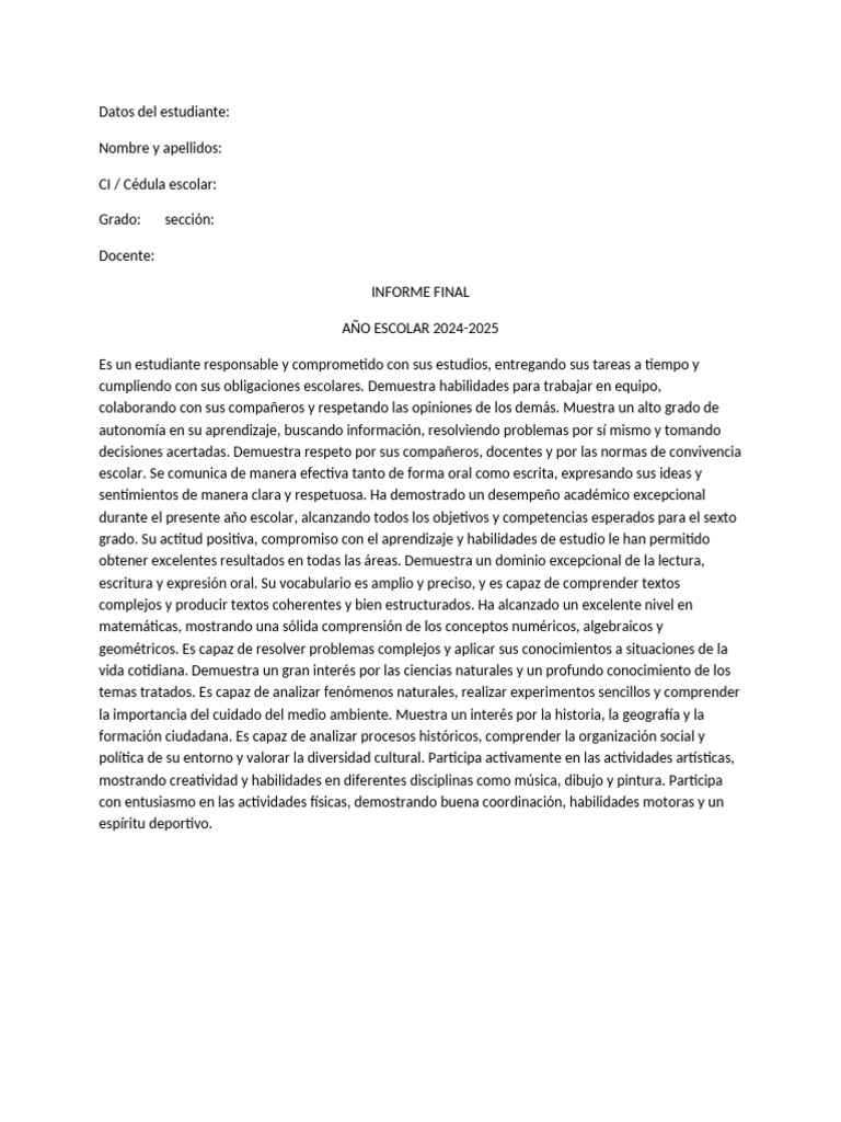 Informe Final Ejemplo | PDF