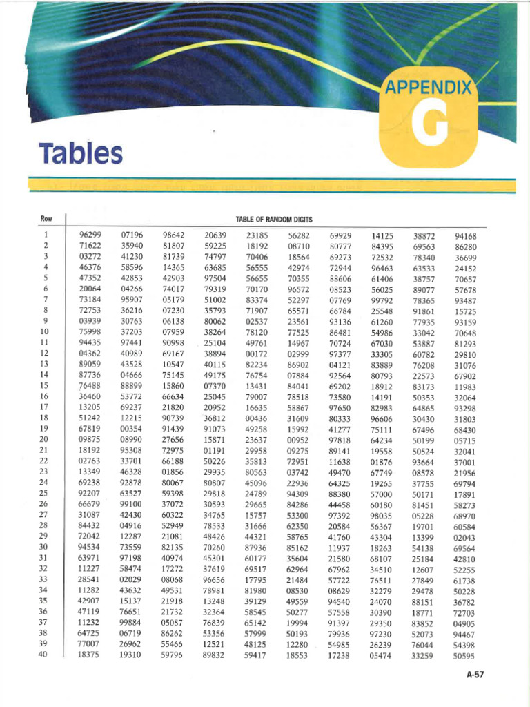 Random Digit Table (SIYW) | PDF