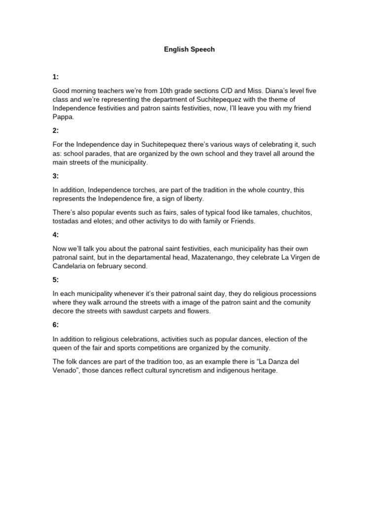 English Speech | PDF