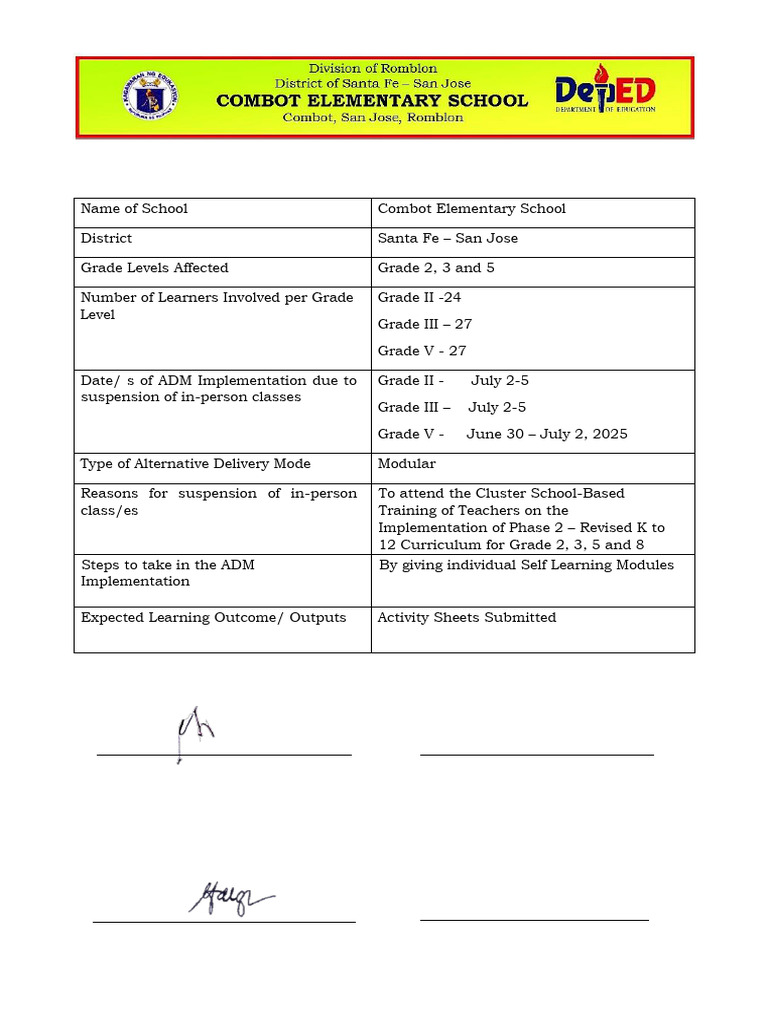Alternative Delivery Mode Implementation Request Form | PDF