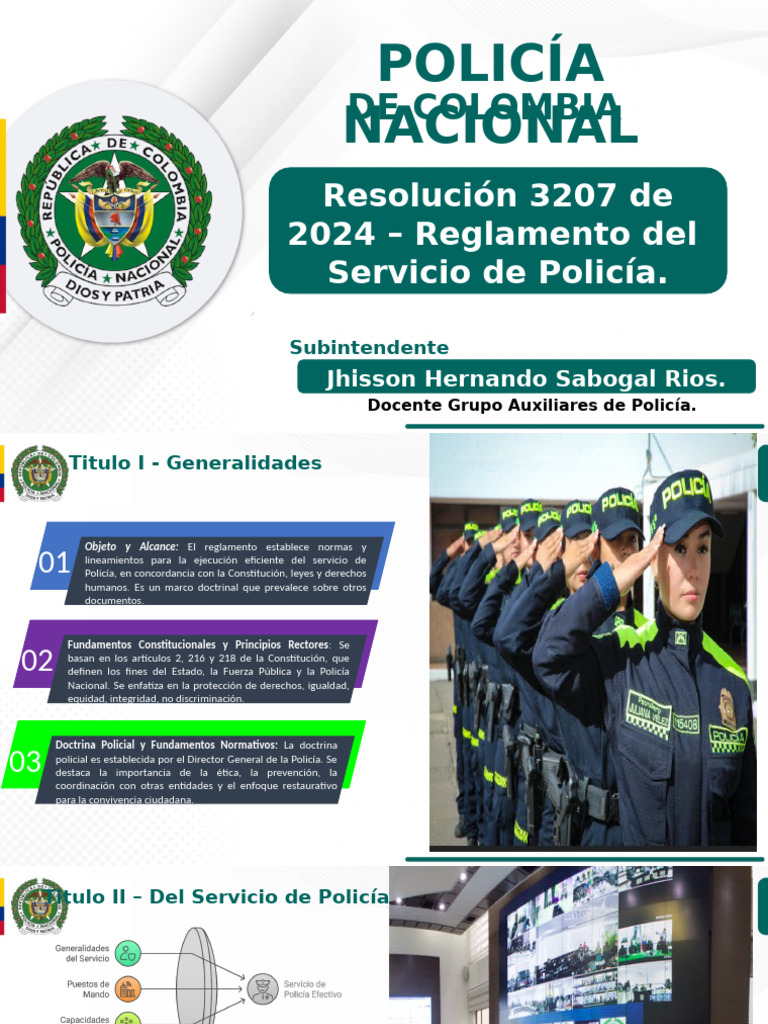 Resolución 3207 - 2024 - Reglamento Del Servicio de Policía | PDF | Policía | Regulación