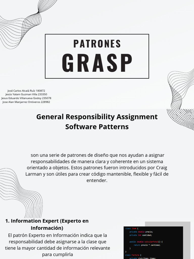 Patrones Grasp | PDF | Programación orientada a objetos | Programación de computadoras