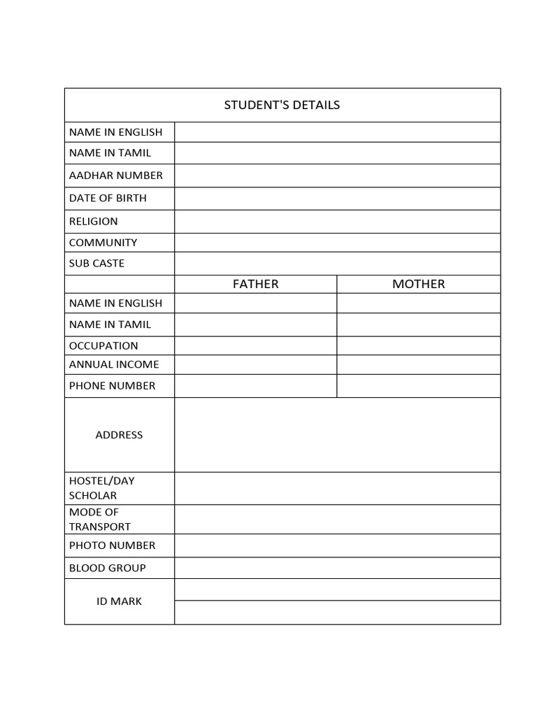 Student's Details | PDF