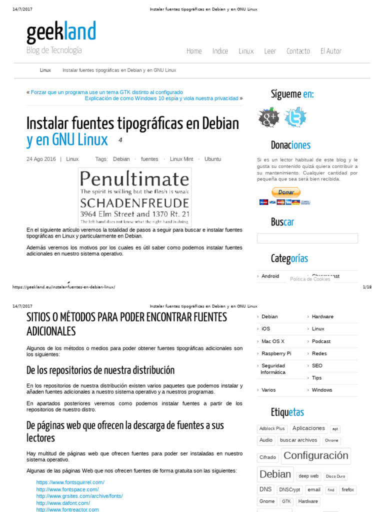 Instalar fuentes en Debian y Linux | PDF | Distribución de Linux ...