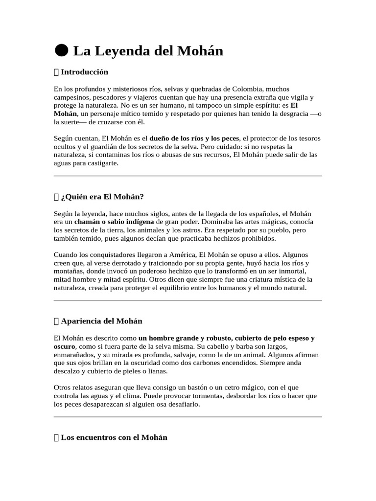 Leyenda del Mohán | PDF